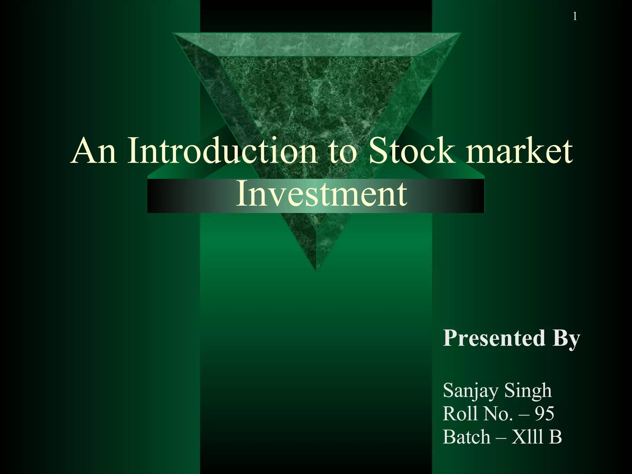 An Introduction to Stock market Investment | PPT