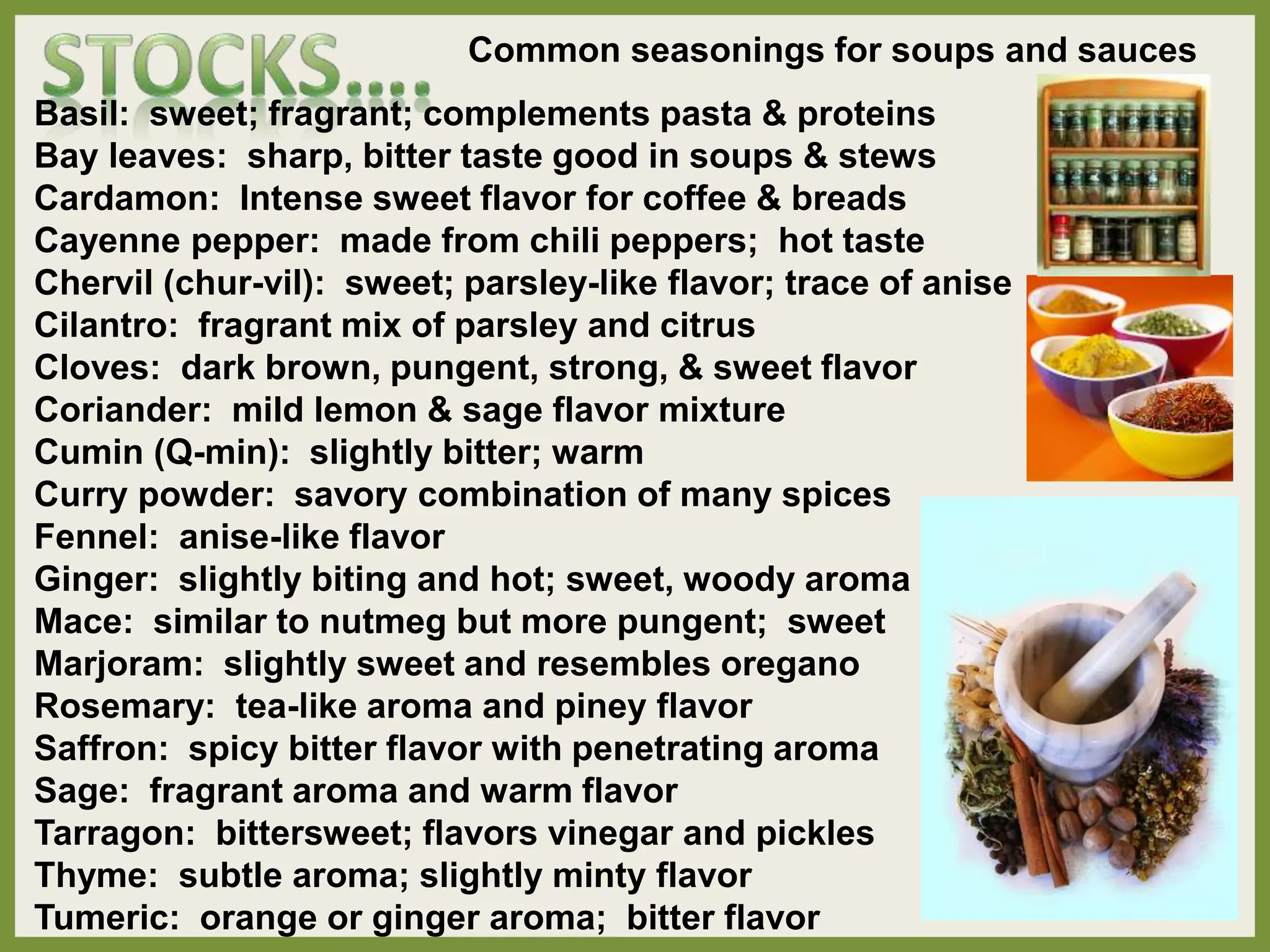 Stocks, soups and sauces | PPTX