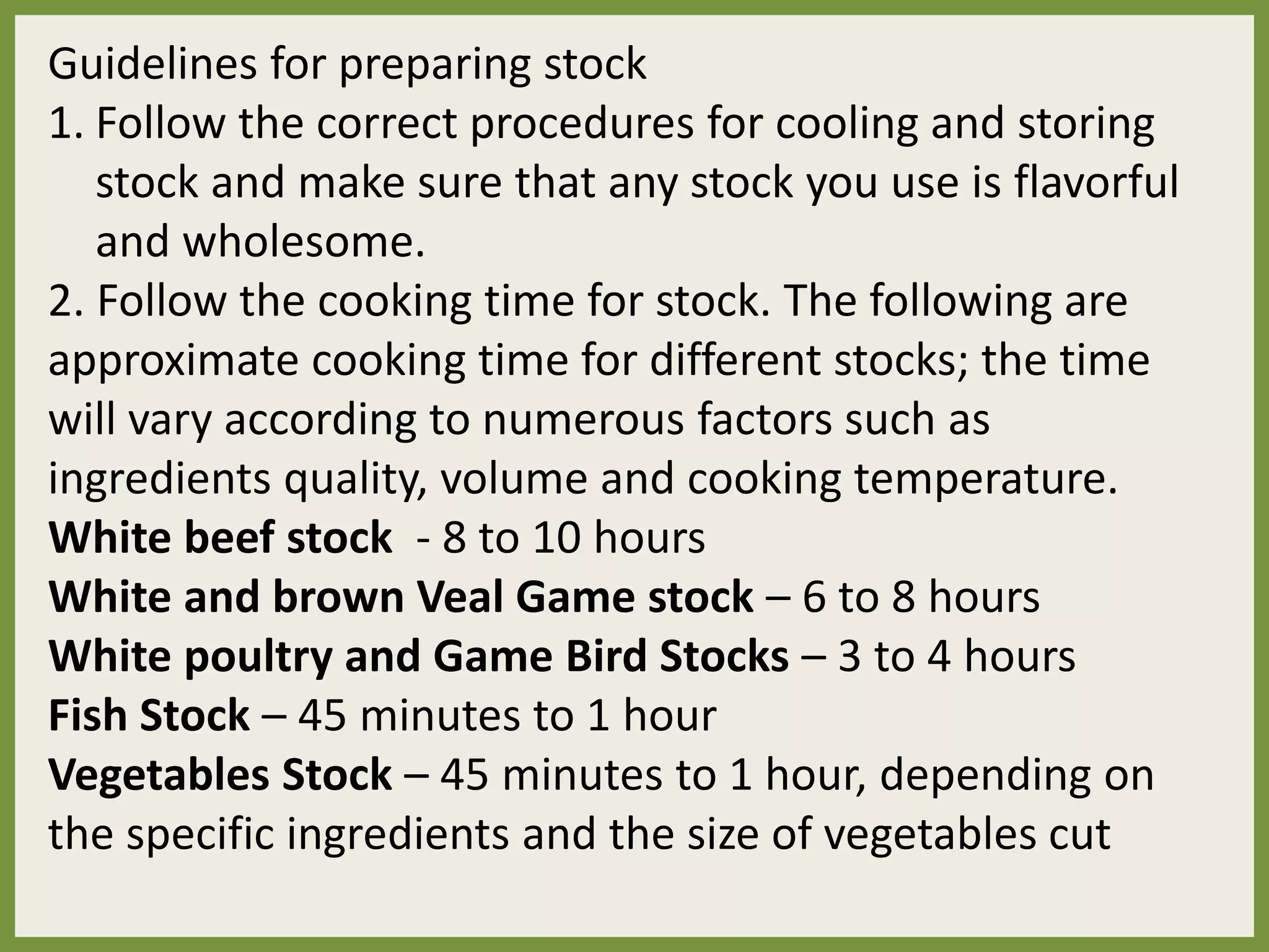 Stocks, soups and sauces | PPTX