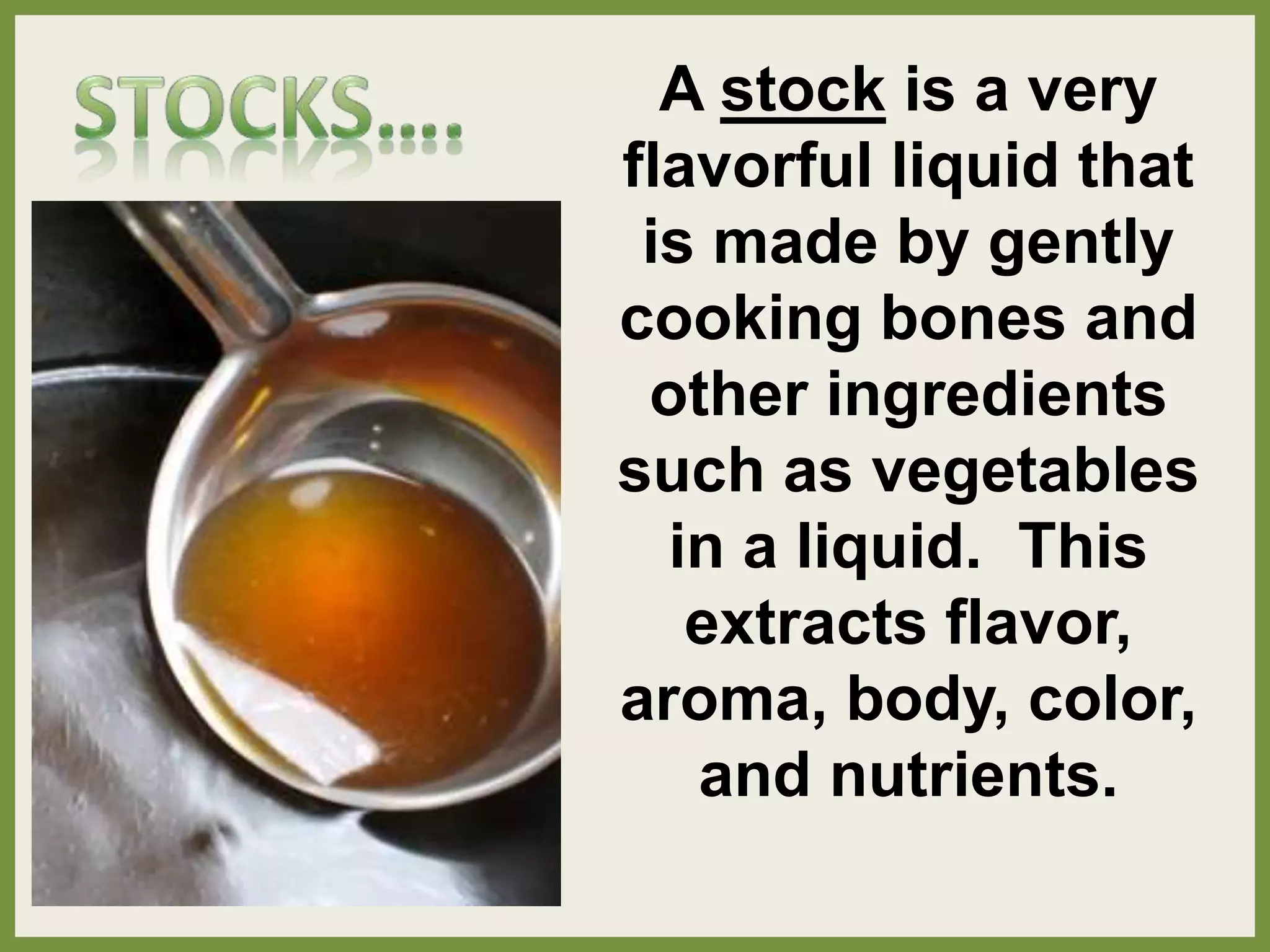 Stocks, soups and sauces | PPTX