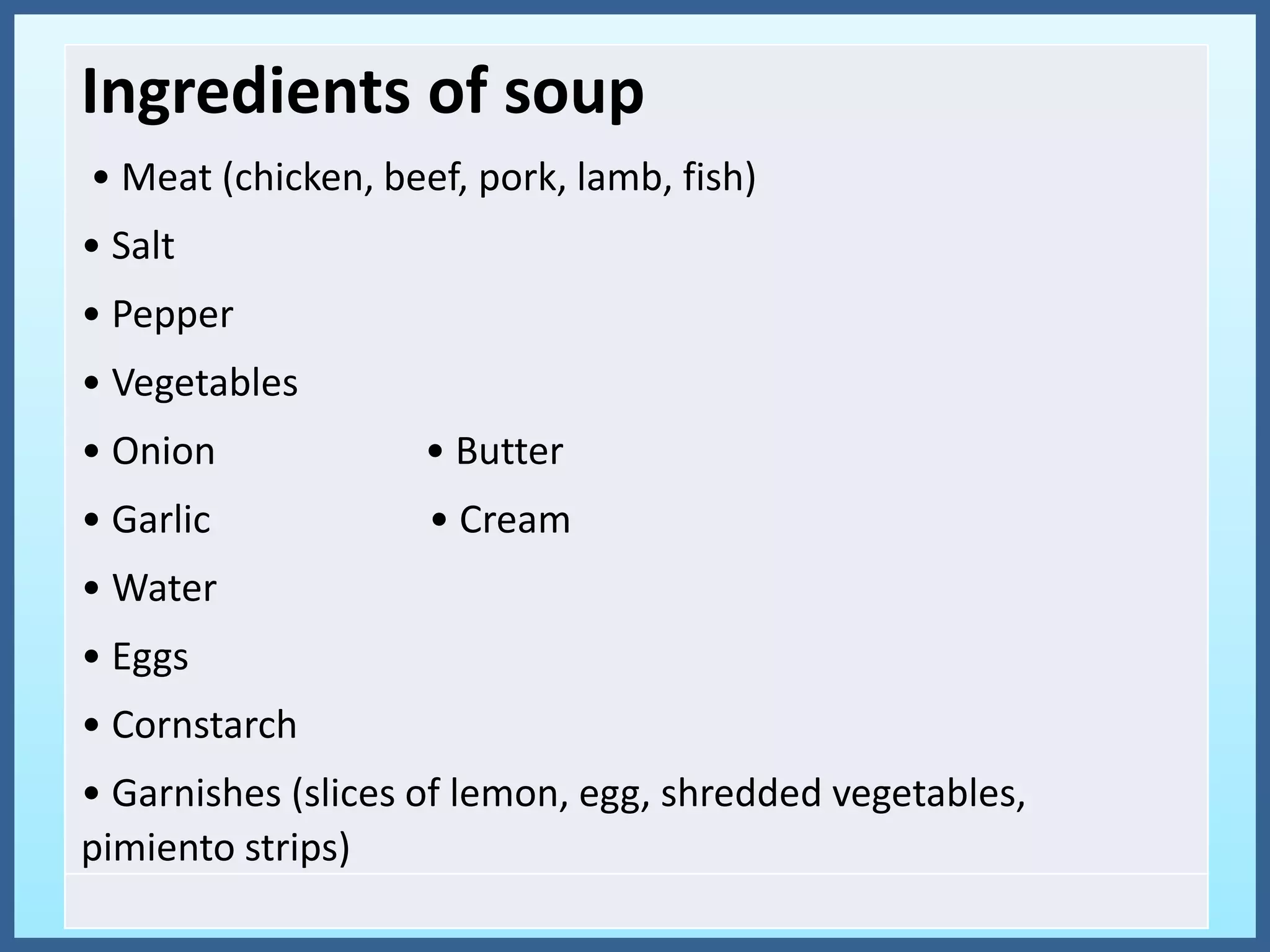 Stocks, soups and sauces | PPTX
