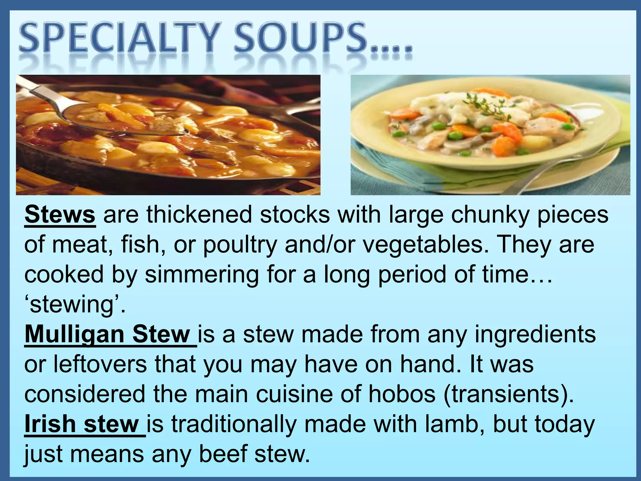 Stocks, soups and sauces | PPTX