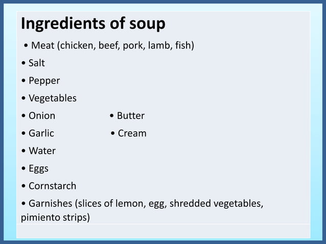 Stocks, soups and sauces | PPTX