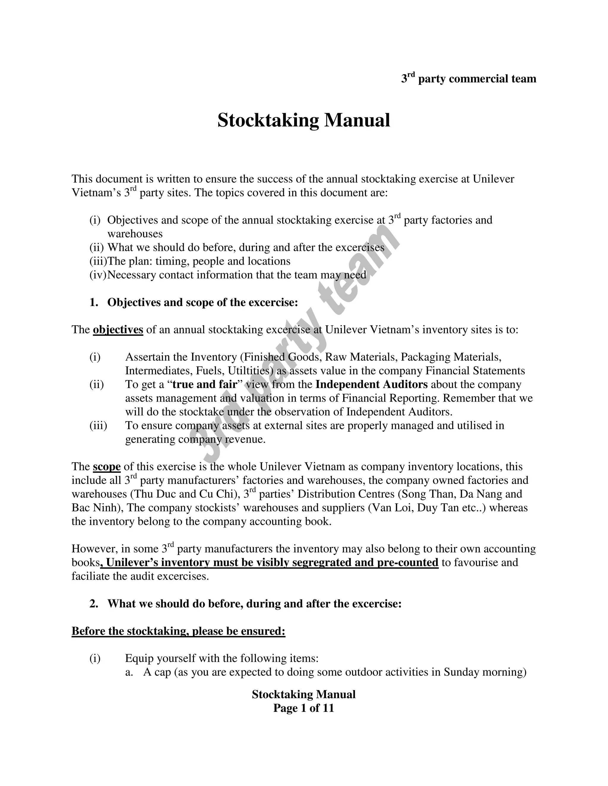 Stocktaking manual | PDF