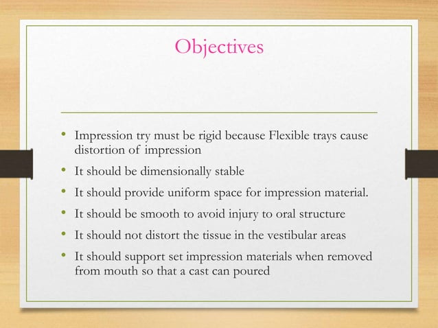tray definition and classification | PPTX | Oral care | Personal Care