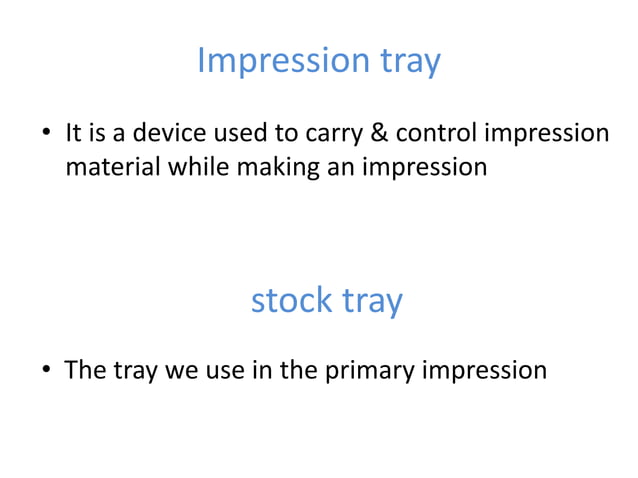 Stock trays | PPTX | Oral care | Personal Care