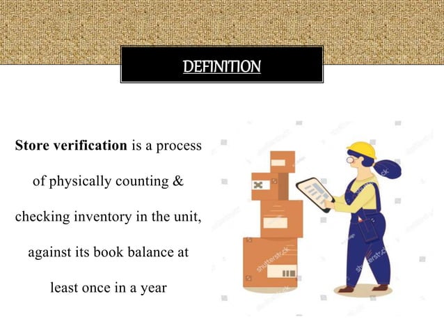 Stock verification | PPTX | Business Accounting & Finance | Business