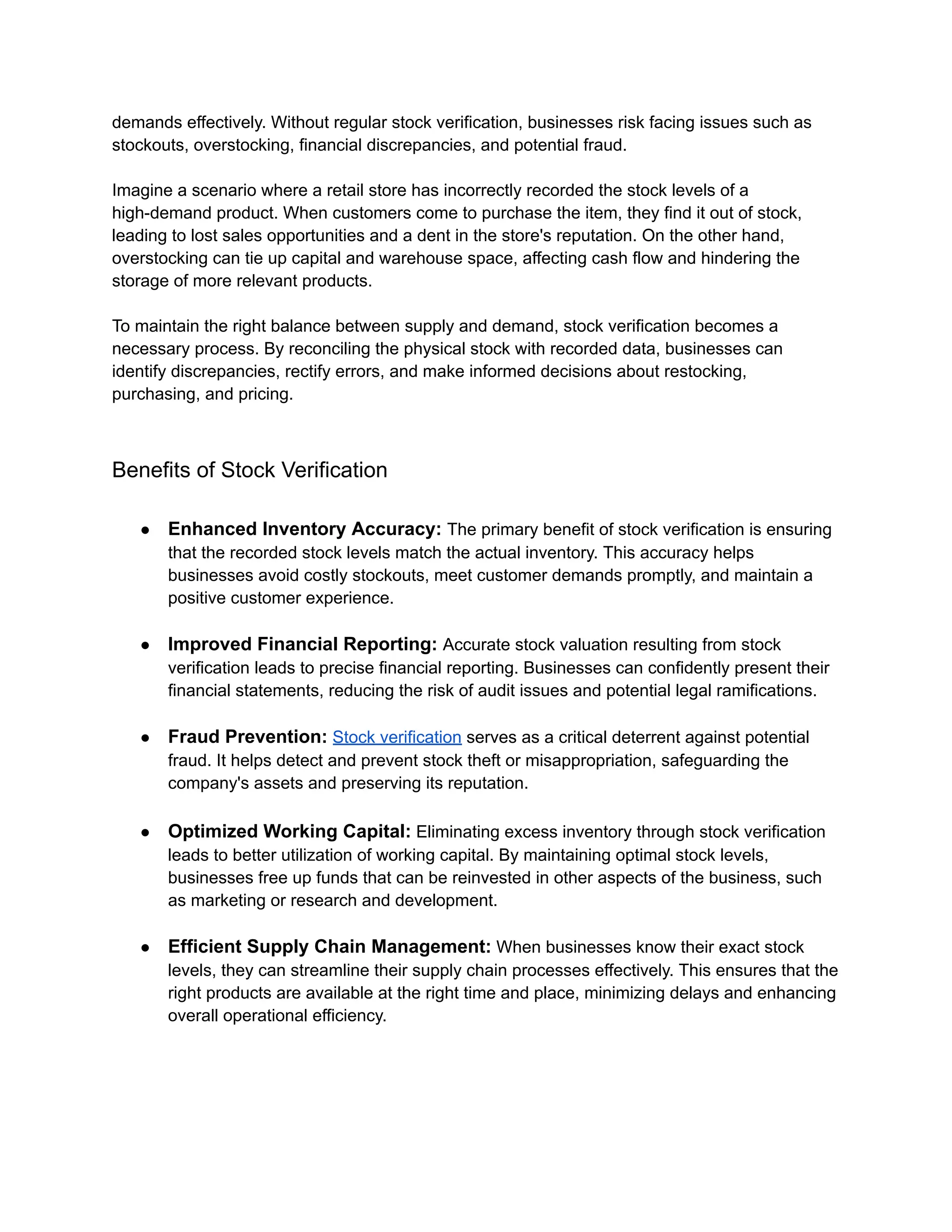 Stock Verification | PDF