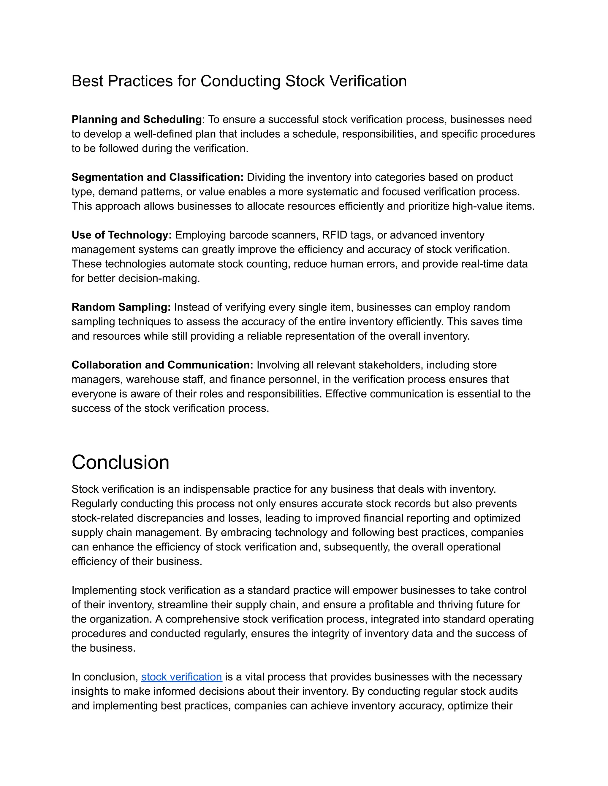 Stock Verification | PDF