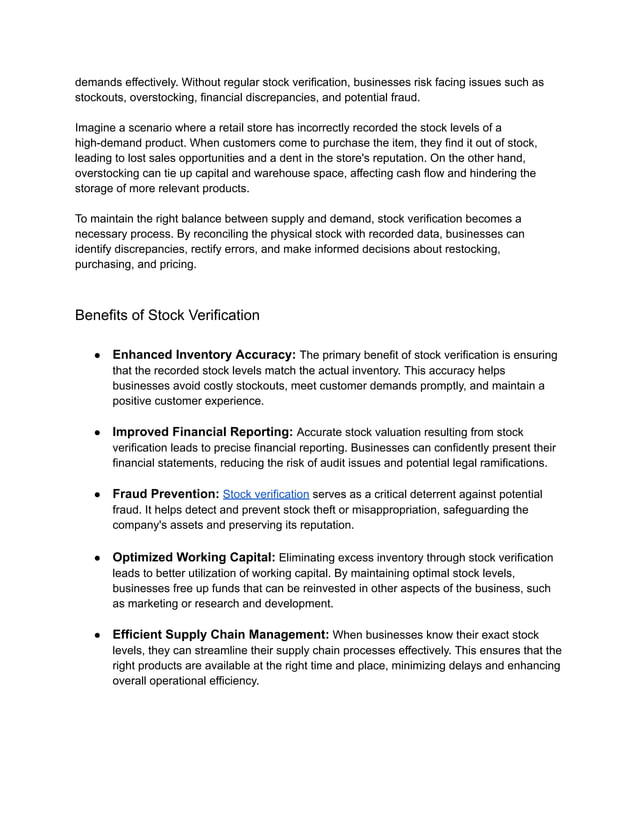 Stock Verification | PDF