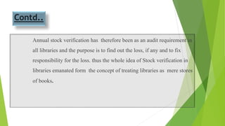 Stock verification PPt | PPTX