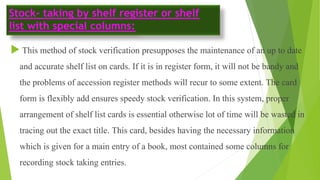 Stock verification PPt | PPTX