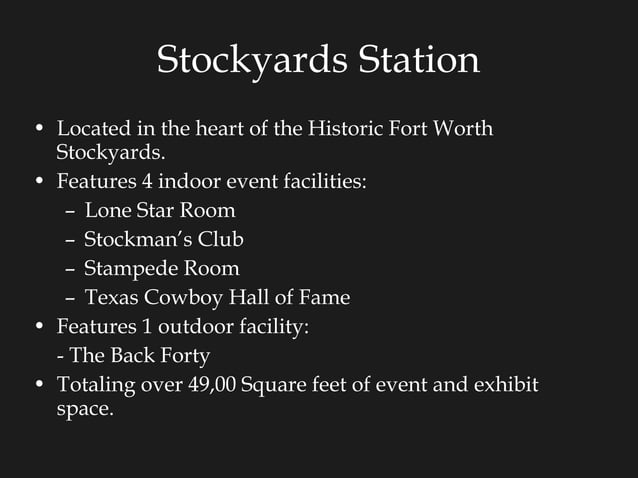 Stockyards Station Event Facilities | PPT