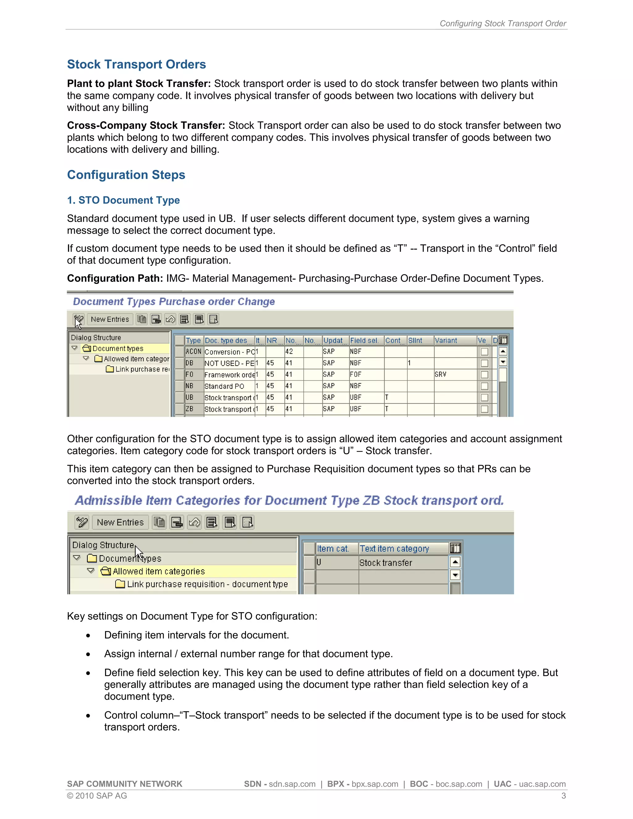 SAP STO config | PDF