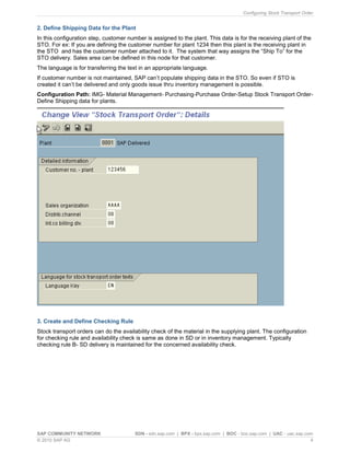 SAP STO config | PDF