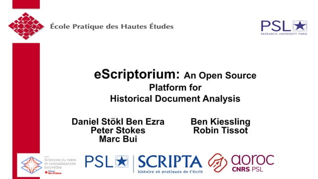 eScriptorium: An Open Source Platform for Historical Document Analysis | PDF