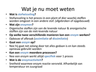 Stofwisseling | PPTX