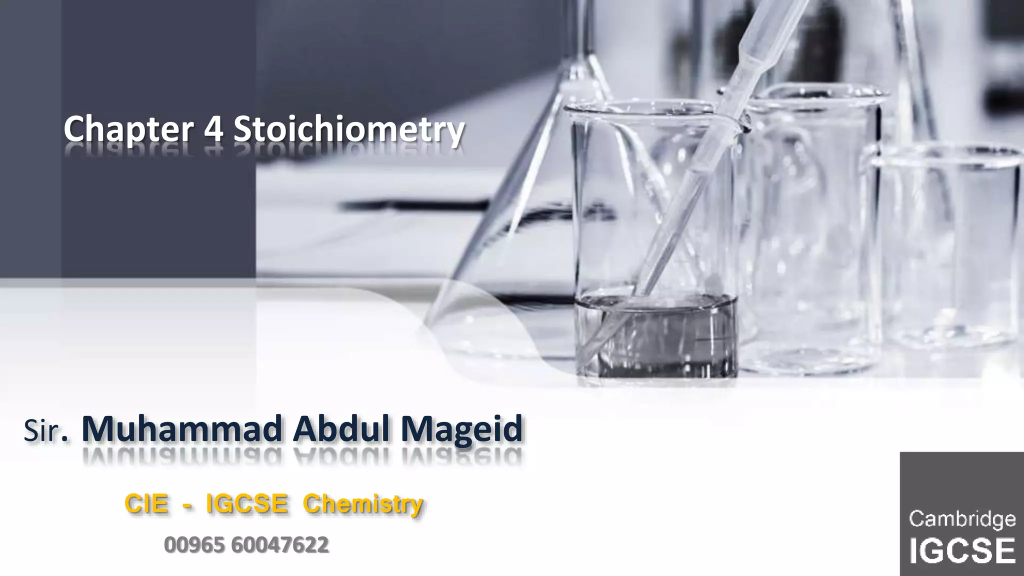 Chapter 4 Stoicheometry | PPTX