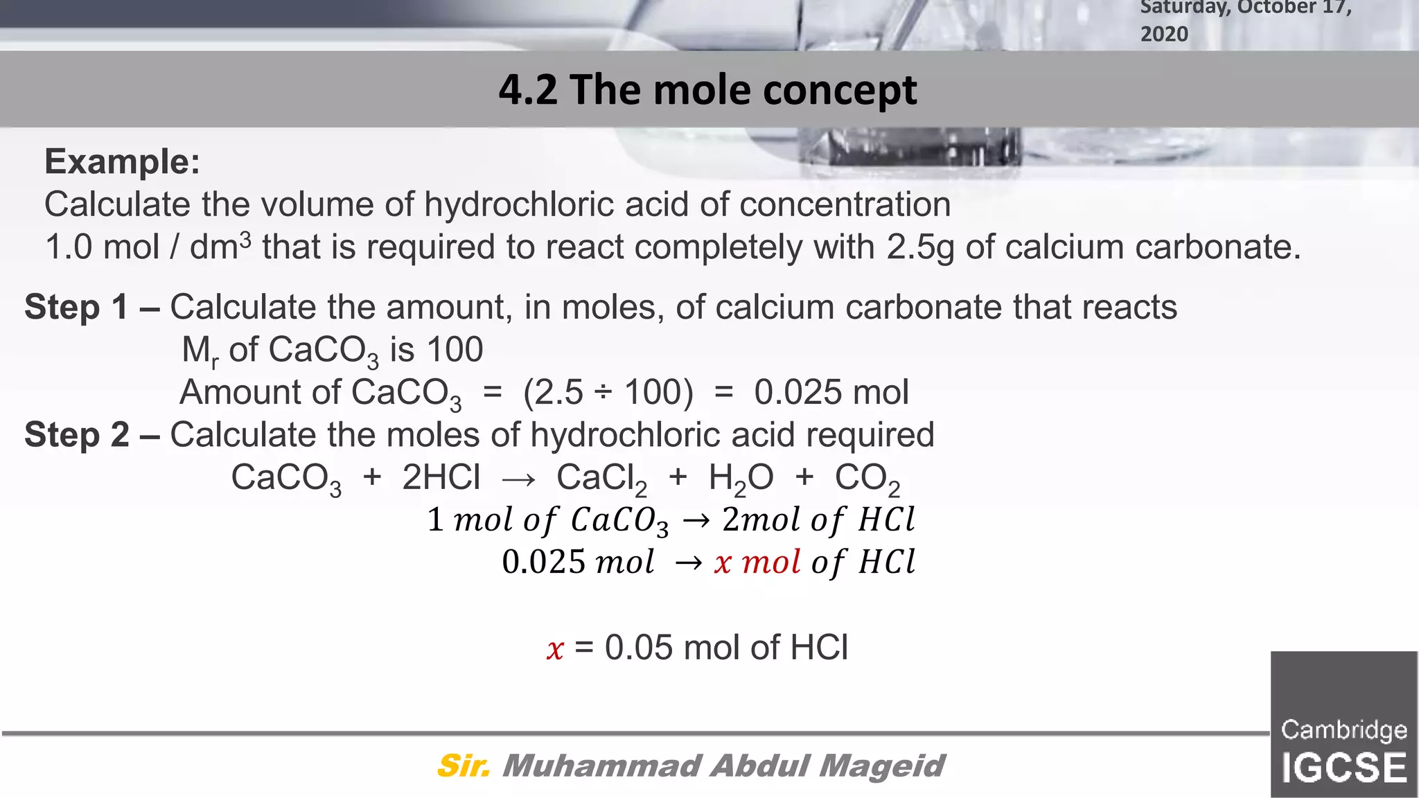 Chapter 4 Stoicheometry | PPTX