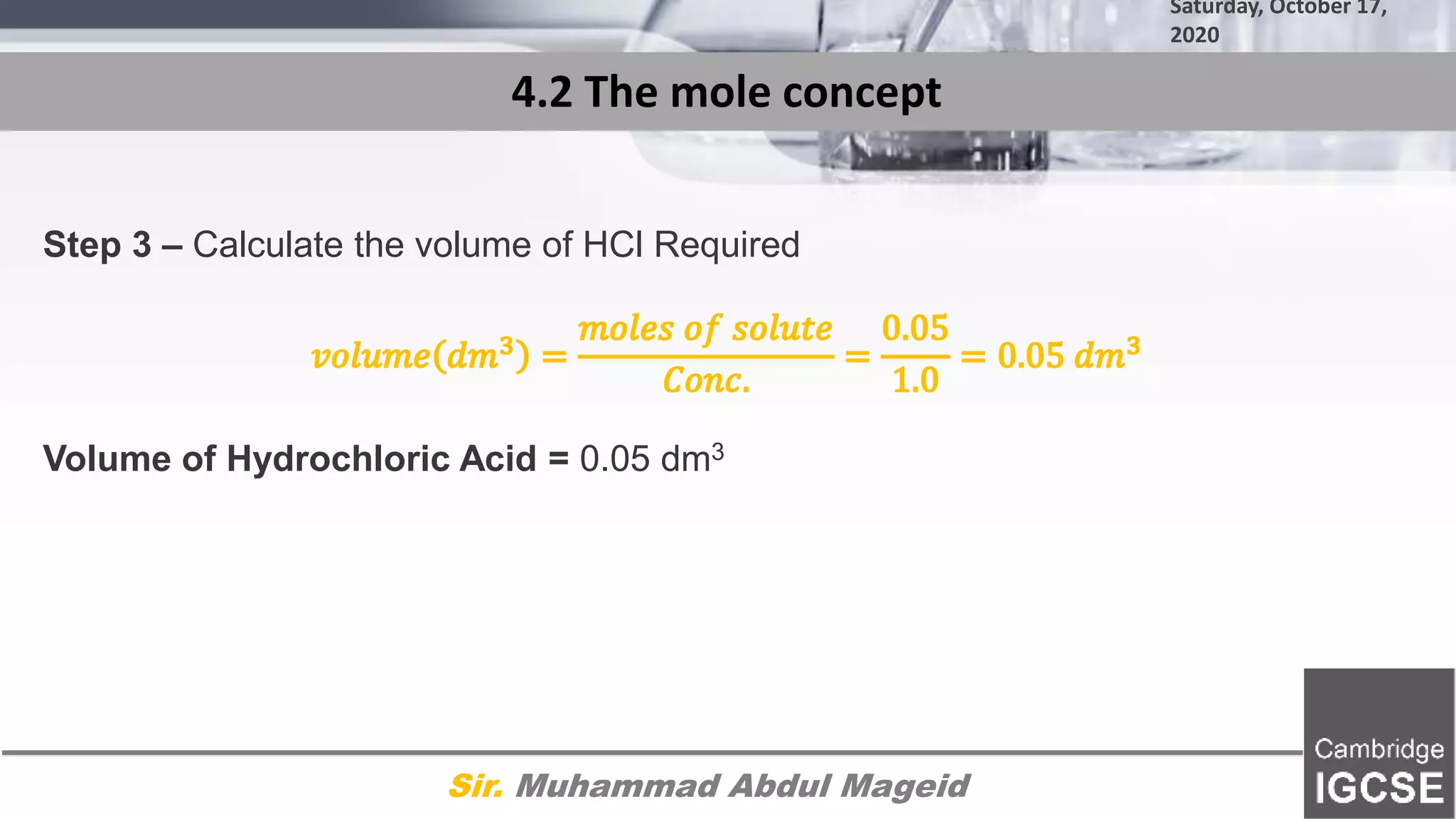 Chapter 4 Stoicheometry | PPTX