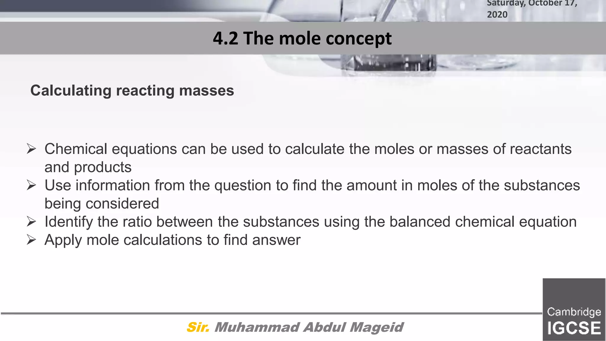 Chapter 4 Stoicheometry | PPTX