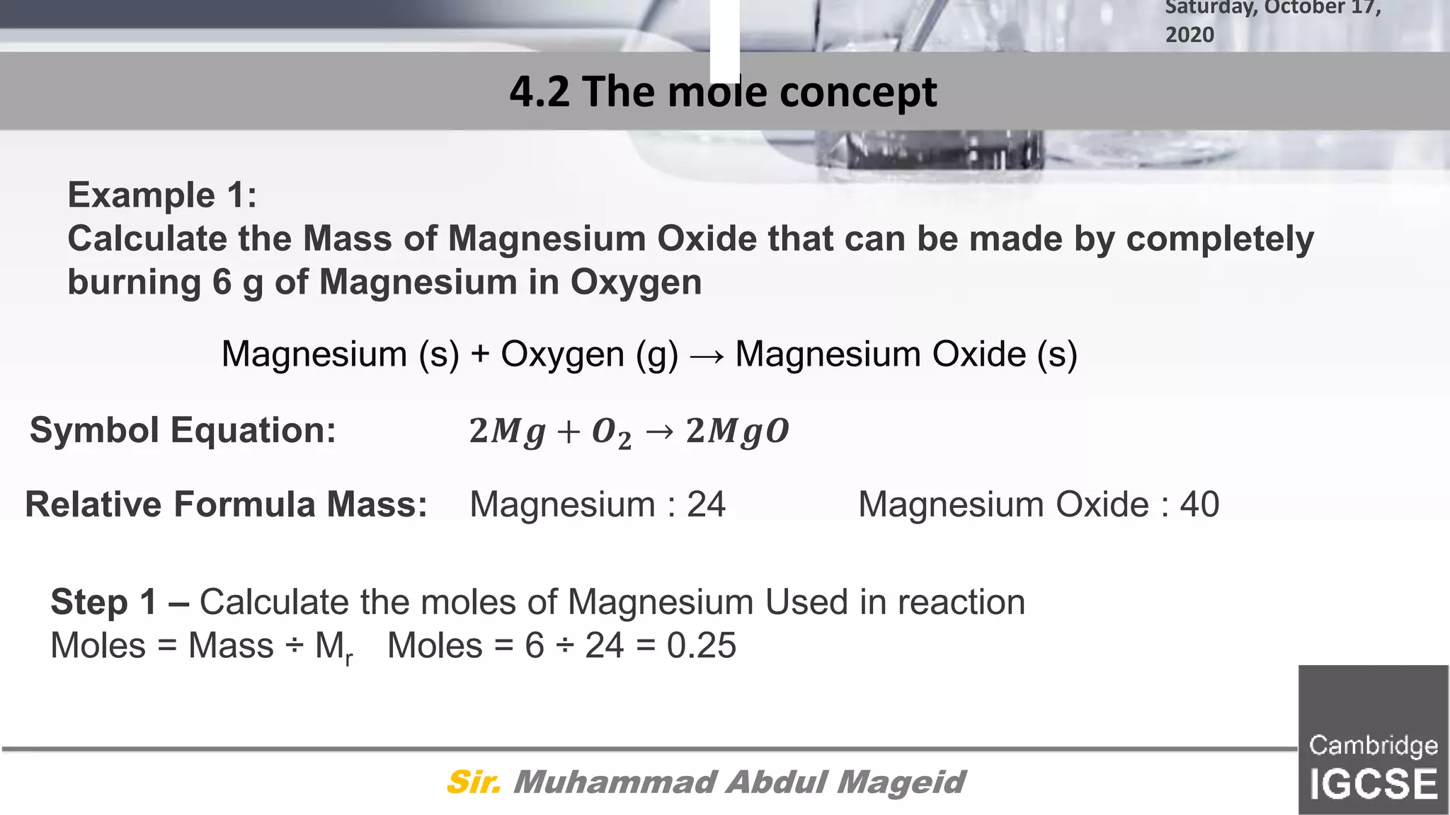 Chapter 4 Stoicheometry | PPTX
