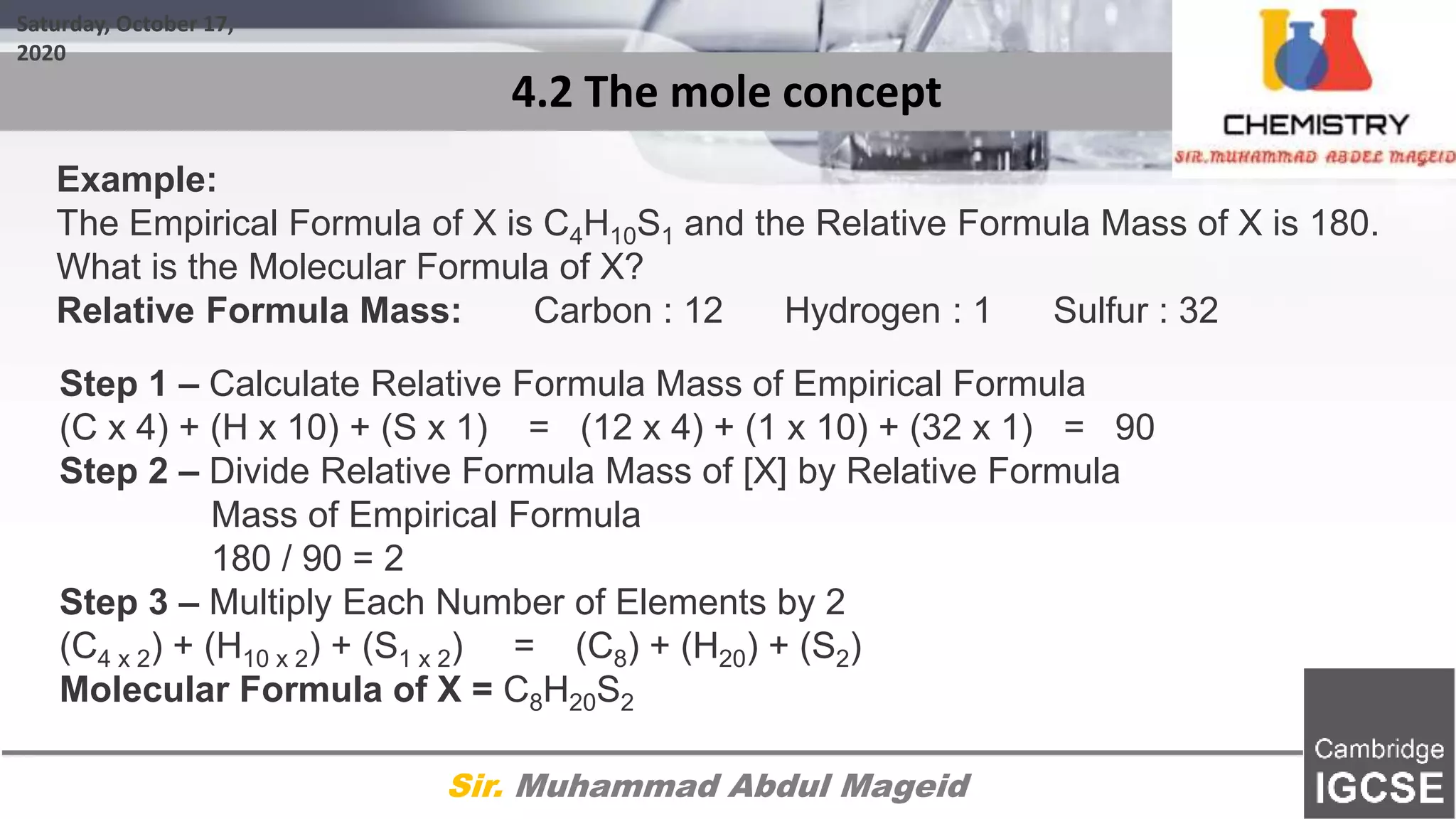 Chapter 4 Stoicheometry | PPTX