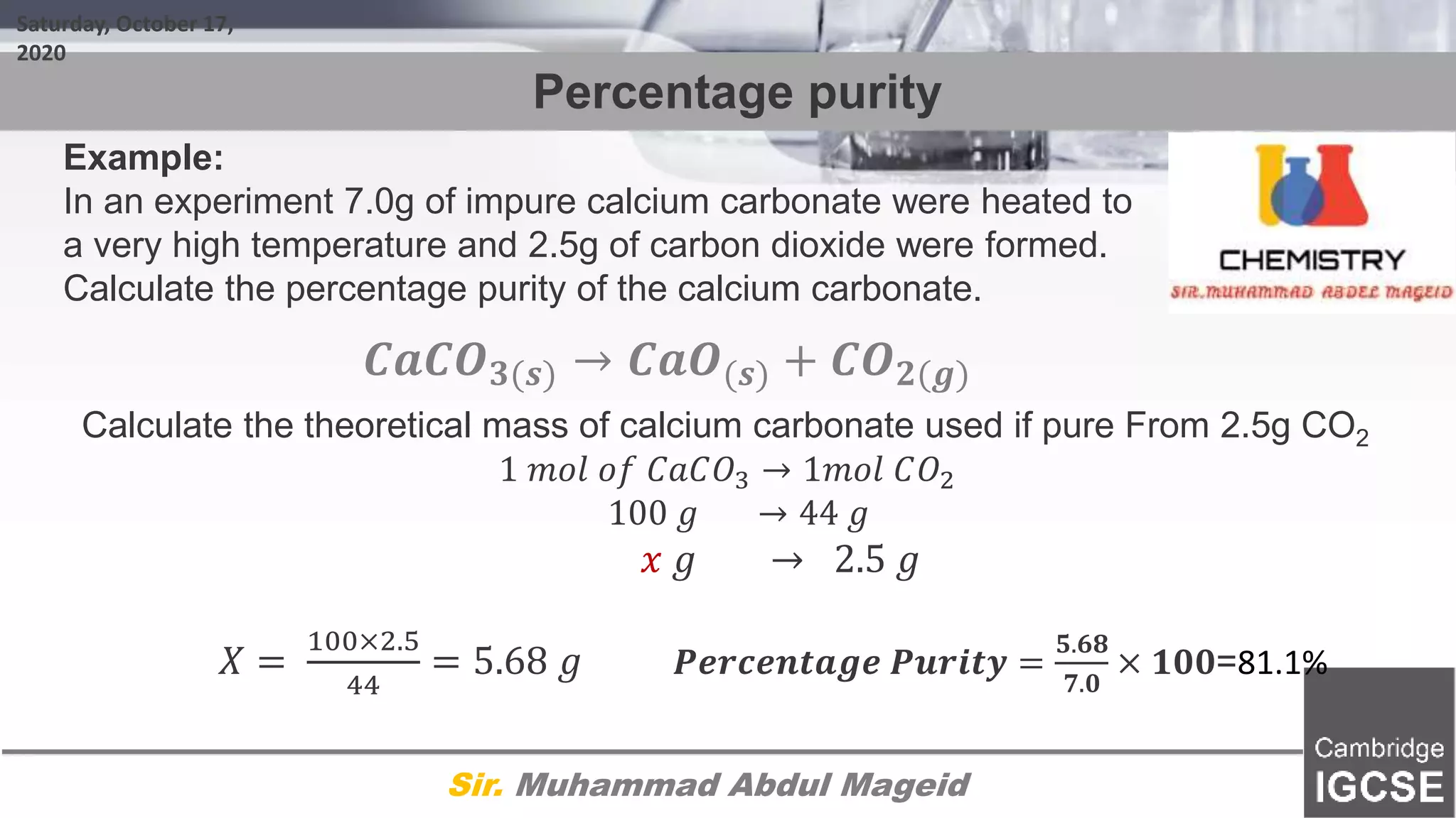Chapter 4 Stoicheometry | PPTX