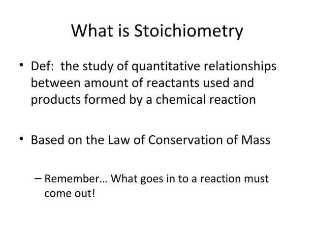 Stoichiometry | PPT