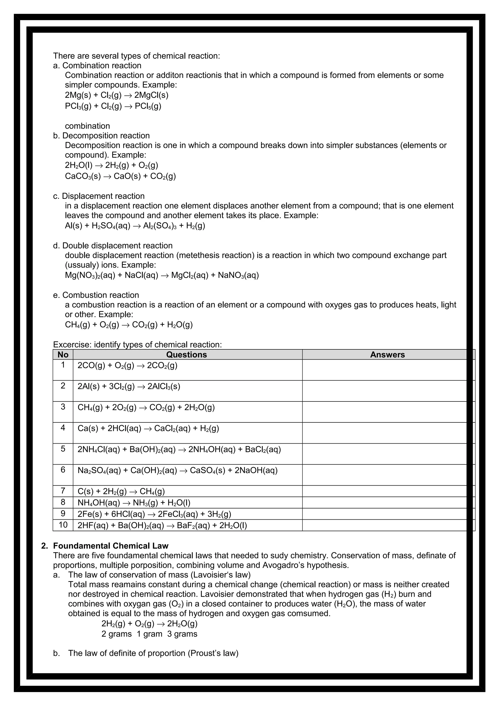 Stoichiometry (Perhitungan Kimia/Stoikiometri) | DOC