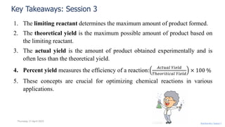 Stoichiometry (Limiting Reactants and Yields) | PDF