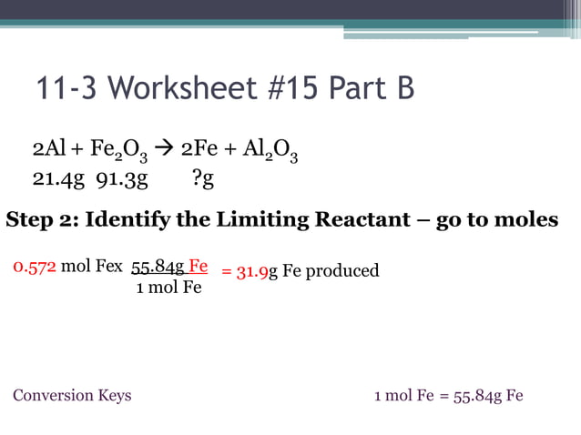 Chemistry I Honors - Stoichiometry Limiting Reactant | PPTX | Chemistry ...
