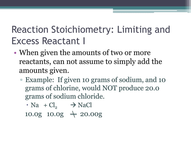 Chemistry I Honors - Stoichiometry Limiting Reactant | PPTX | Chemistry ...