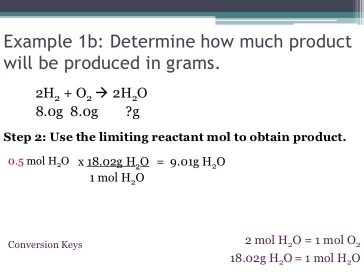 Chemistry I Honors - Stoichiometry Limiting Reactant