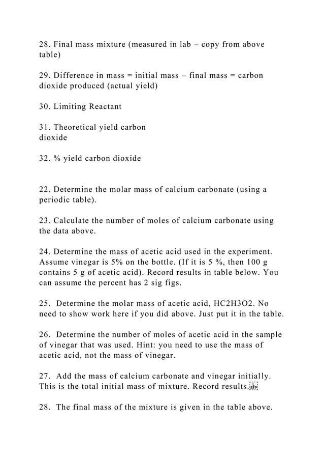 Stoichiometry Lab – The Chemistry Behind Carbonates reacting with .docx ...
