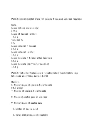 Stoichiometry Lab – The Chemistry Behind Carbonates reacting with .docx ...