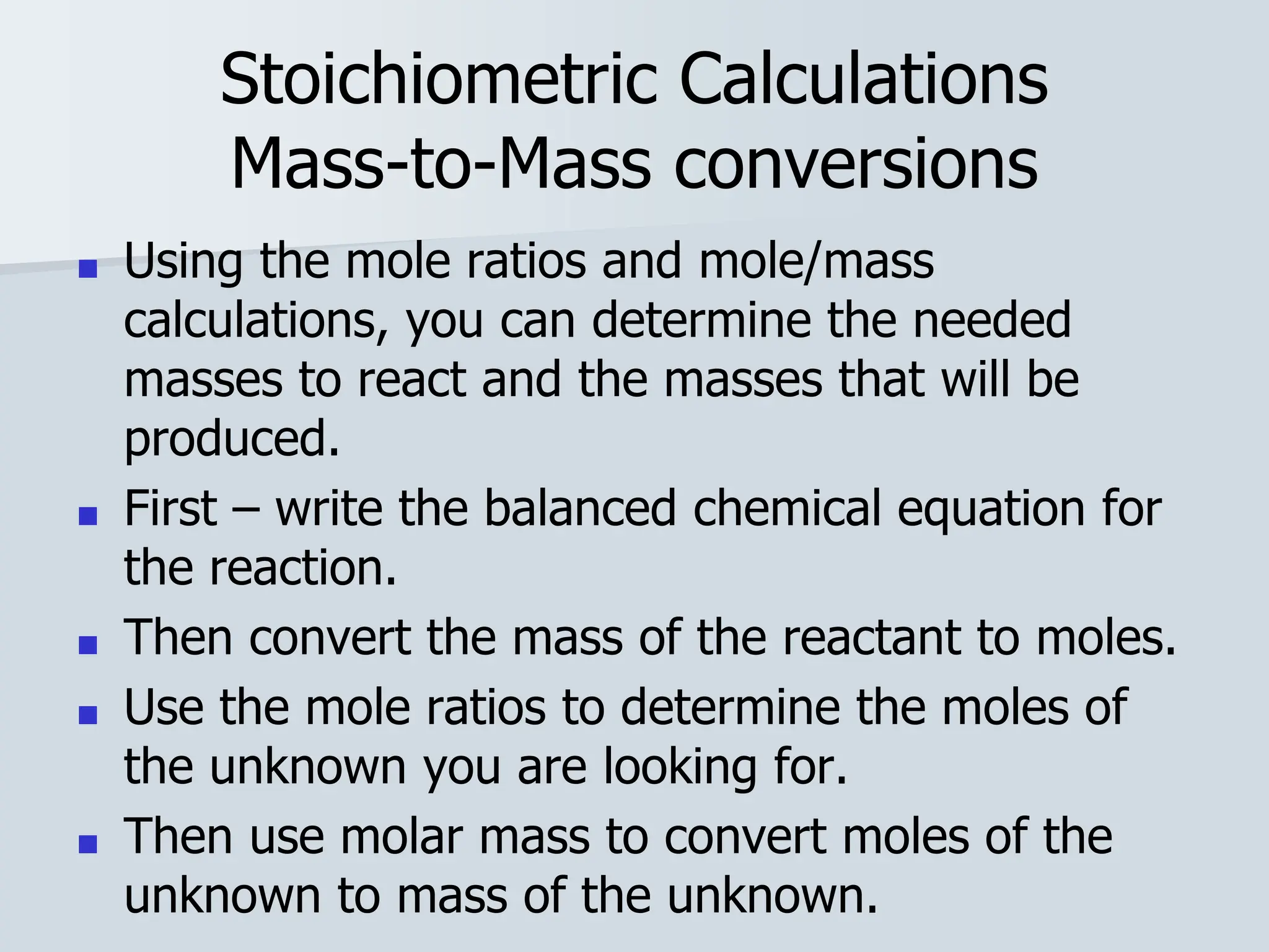 Stoichiometry Notes for general Chemistry 1 | PPTX