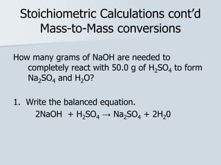 Stoichiometry Notes for general Chemistry 1 | PPTX | Chemistry | Science