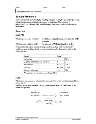 Stoichiometry Sample Problems With Key.pdf