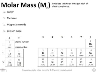 Stoichiometry & The Mole | PPTX