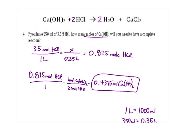 Stoich With Molarity | PDF