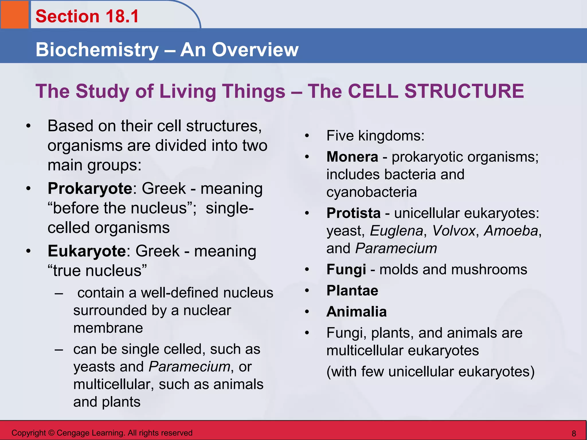 Chem 45 Biochemistry: Stoker chapter 18 Introduction – Cell Structure | PDF