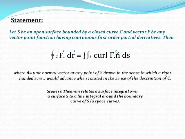 Stoke’s theorem Stoke’s theorem