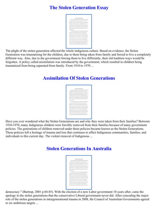 Stolen-Generation | PDF