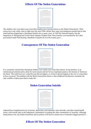 Stolen-Generation | PDF