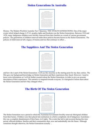 Stolen-Generation | PDF