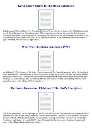 Stolen-Generation | PDF
