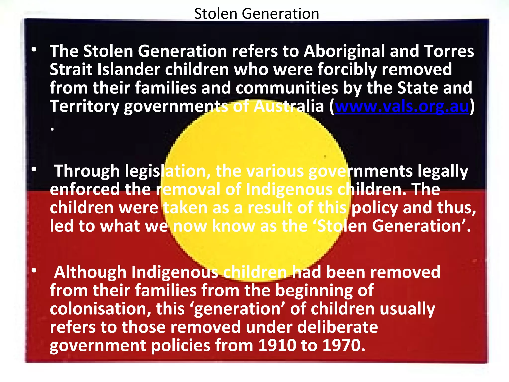 Stolen Generation Presentation | PPT
