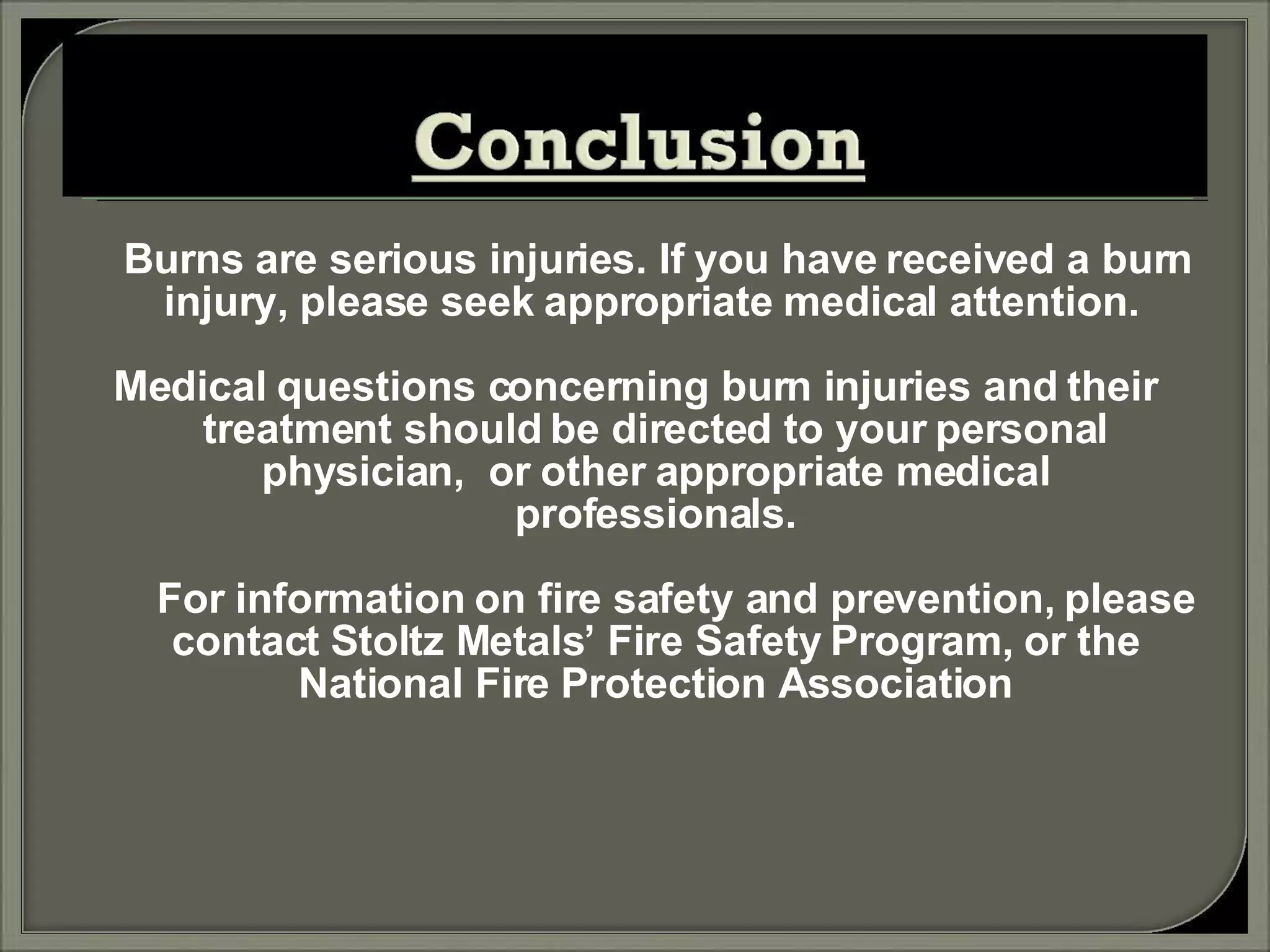 Burn Safety Training | PPT