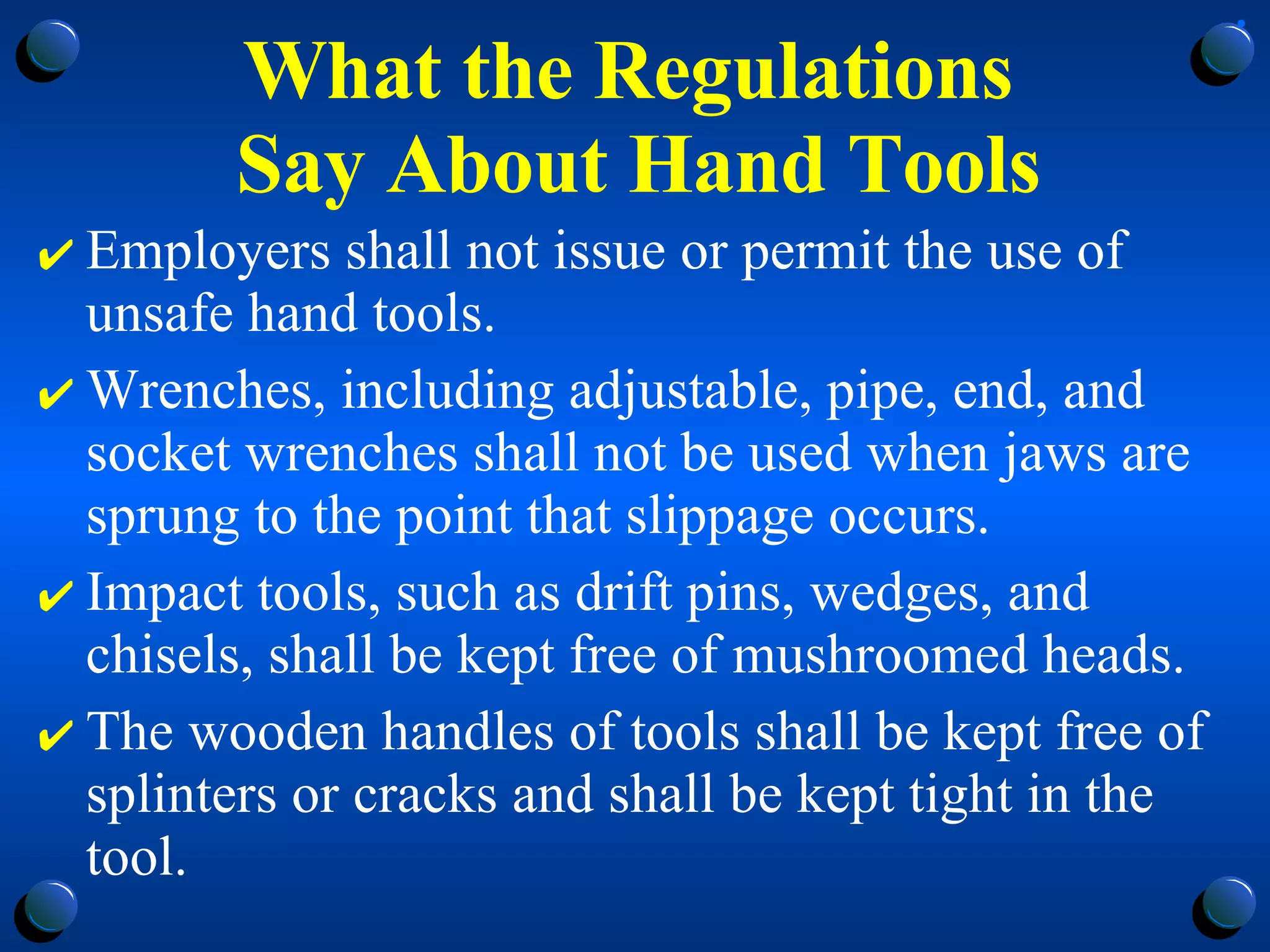 Handtool Safety Training | PPT